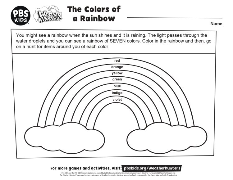 The Colors of a Rainbow | Kids Coloring Pages | PBS KIDS for Parents