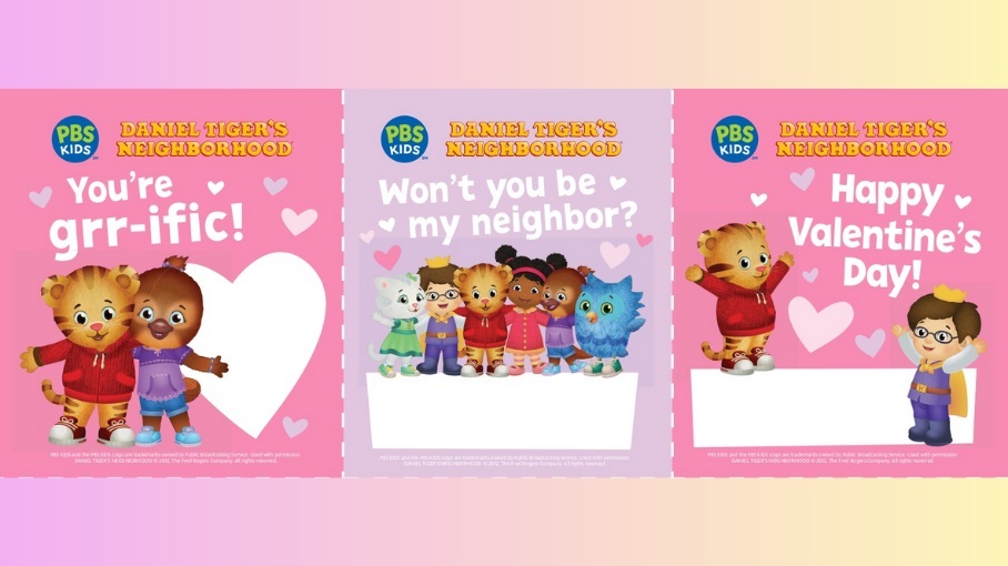 Daniel Tiger and Friends Valentine's Day Cards | Kids Coloring Pages ...
