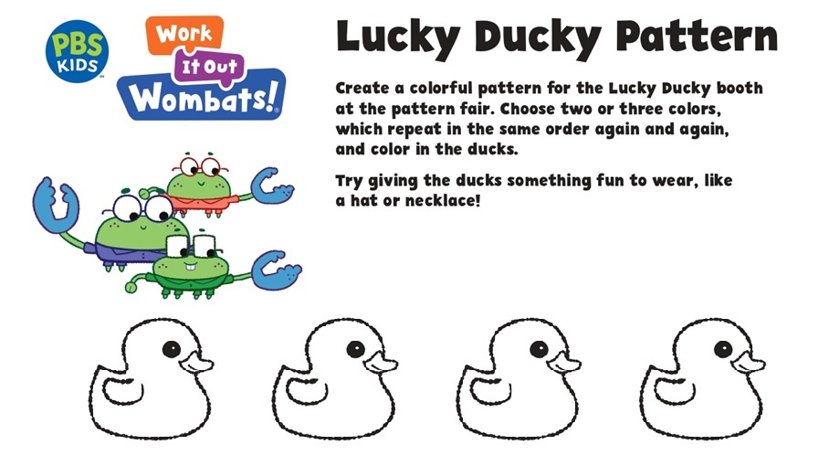 Lucky Ducky Pattern | Kids Coloring Pages | PBS KIDS for Parents